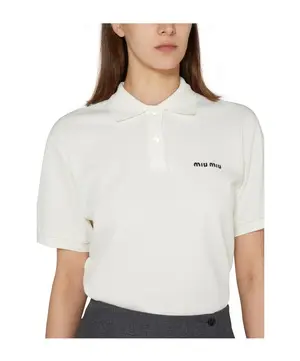 Miu Miu Piqué Cotton Polo Shirt
