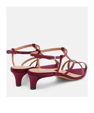 JIL SANDER Cage Satin And Leather Sandals