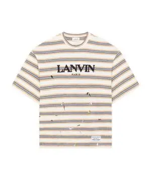 GALLERY DEPT. X Lanvin Multicolor Striped T-shirt With Round Neck - White