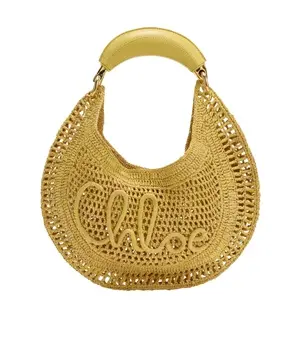 Chloé Raffia Crocheted Handbag - Brown