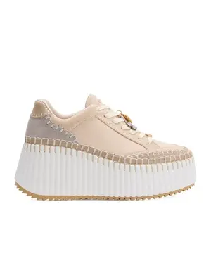 Chloé Color-block Flatform Sneakers - White