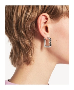 Balenciaga B Xs Earrings In Shiny
