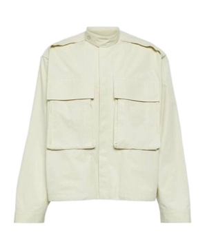 JIL SANDER Oversized Cotton Jacket With Flap Pockets - White