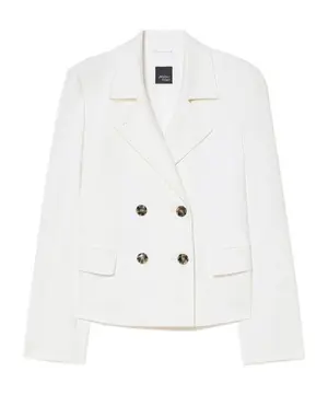 PERSONA BY MARINA RINALDI Flared Fit Pea Coat - White