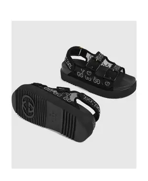 Gucci Crystal-embellished Monogram-pattern Sandals