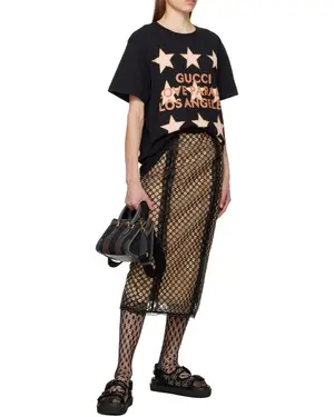 Gucci Crystal-embellished Monogram-pattern Sandals