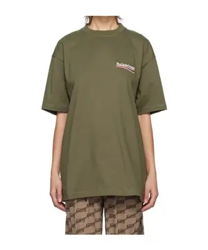 Balenciaga Large Fit Political Campaign T-shirt - Green