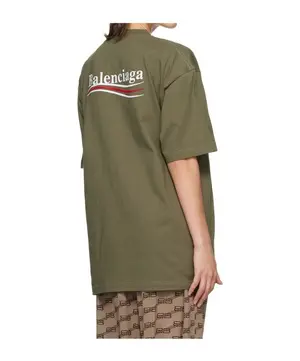 Balenciaga Large Fit Political Campaign T-shirt - Green
