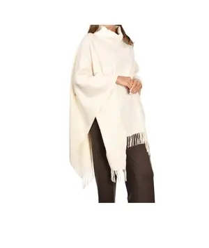 GRAN SASSO Fringed Roll-neck Poncho