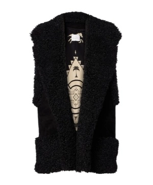 Johanna Ortiz Shearling-trimmed Suede Vest