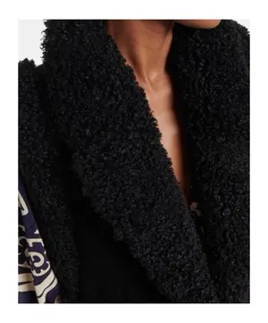 Johanna Ortiz Shearling-trimmed Suede Vest