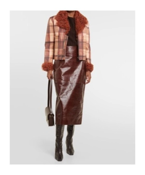 Dodo Bar Or Ruben Checked Shearling-trimmed Leather Jacket