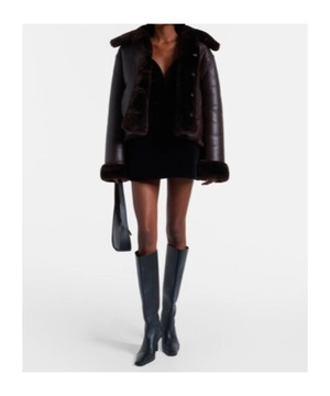 David Koma Reversible Shearling And Leather Jacket