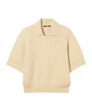 Jacquemus Short Sleeve Polo Shirt - Light Beige