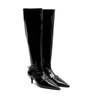 Magda Butrym Patent Leather Knee-high Boots - Black