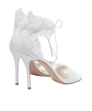 GIANVITO ROSSI Embroidered Leather High Heel Sandals