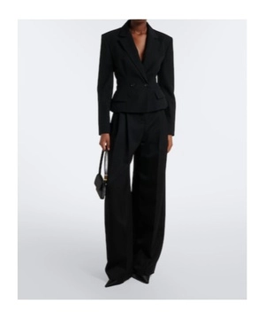 MUGLER Pleated Virgin Wool Wide-leg Pants