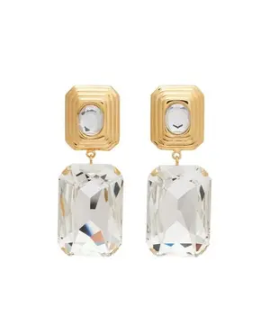 Alessandra Rich Crystal-embellished Clip-on Earrings - White