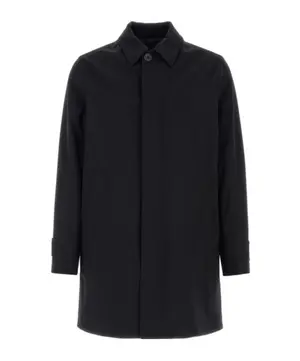 Herno Long-sleeved Trench Coat - Black