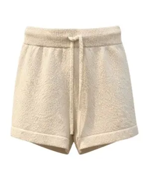 ROBERTO COLLINA Textured Elastic Waist Shorts With Drawstring