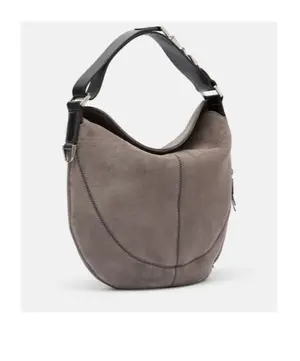 LEMAIRE Quiver Clip Medium Suede Shoulder Bag - Black