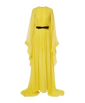 Givenchy Belted Silk Gown - Yellow