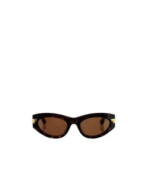 Bottega Veneta Oval Frame Sunglasses - Brown