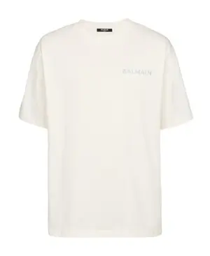 Balmain Cotton T-shirt With Small Logo - White