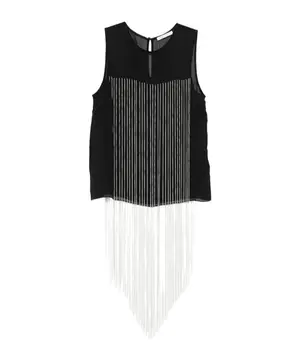 Patrizia Pepe Fringed Blouse - Black