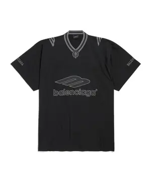 Balenciaga 3b Football V-neck T-shirt Oversized - Black/anthracite