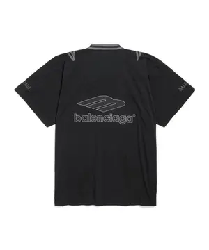 Balenciaga 3b Football V-neck T-shirt Oversized - Black/anthracite