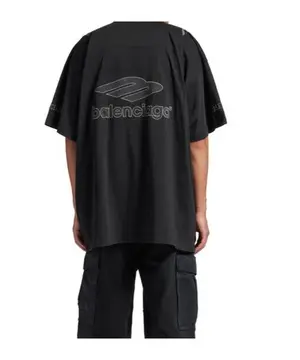Balenciaga 3b Football V-neck T-shirt Oversized - Black/anthracite