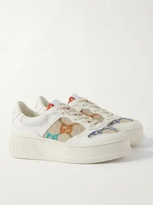 Gucci Gg Lace-up Sneakers - White