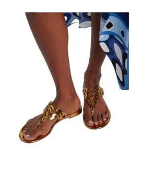 GIANVITO ROSSI Golden Leather Sandals