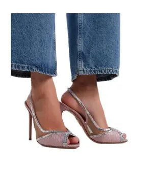 AQUAZZURA Embellished Woven Slingback Sandals