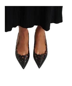 GIANVITO ROSSI Cutout Leather Slingback Flats