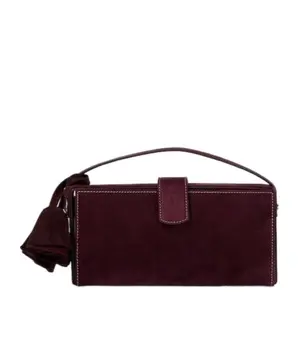 Magda Butrym Apolonia Small Suede Clutch - Brown