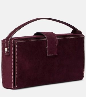 Magda Butrym Apolonia Small Suede Clutch - Brown