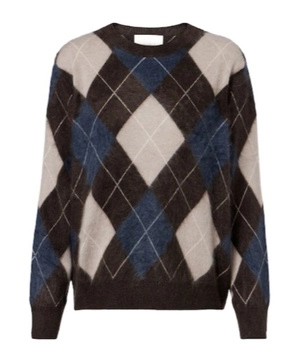 LISA YANG Margy Argyle Cashmere Sweater - Black