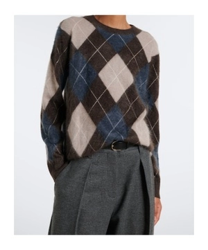 LISA YANG Margy Argyle Cashmere Sweater