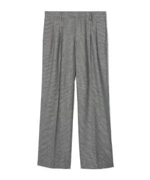 Burberry Puppytooth Check Tailored Trousers - Titanium Gray/black