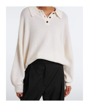 LISA YANG Etta Cashmere Polo Sweater