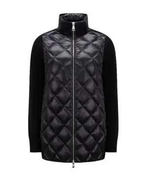 Moncler Padded Wool Cardigan - Black