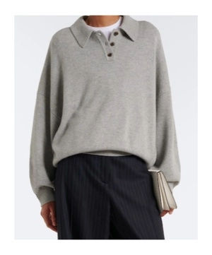 LISA YANG Etta Cashmere Polo Sweater