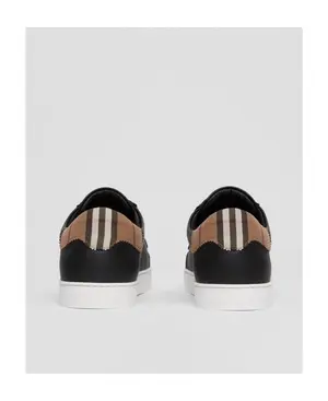 Burberry Vintage Check Leather And Suede Low-top Sneakers