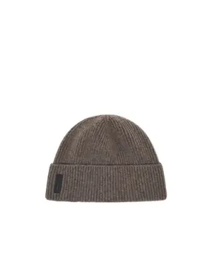 Giorgio Armani Ribbed Cashmere Beanie With Cuff - Brown