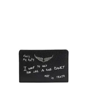 Zadig&Voltaire Zv Pass Graffiti Card Holder - Black