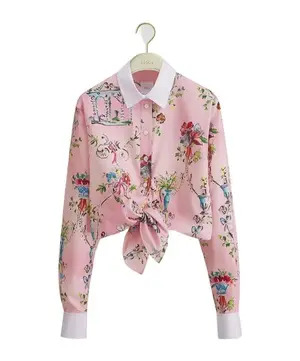 Dior Dior Embroidered Cropped Blouse With CD Mother-of-Pearl Buttons No
