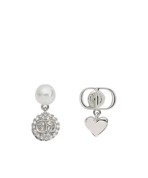 Dior Logo Earrings - White