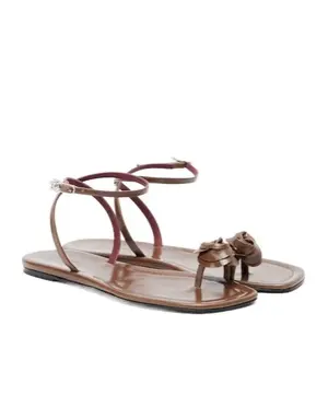 Magda Butrym Floral-appliqué Leather Sandals - Multicolor